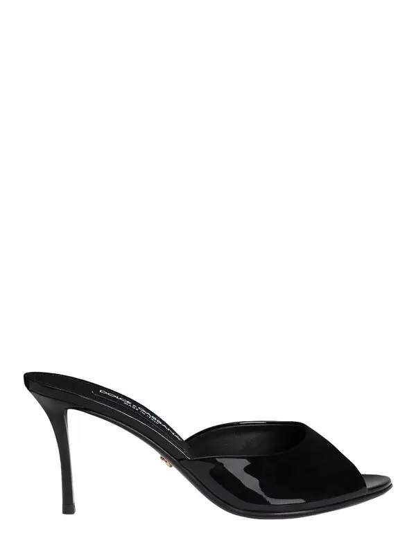 Dolce & Gabbana Keira Patent Leather Mules - Black