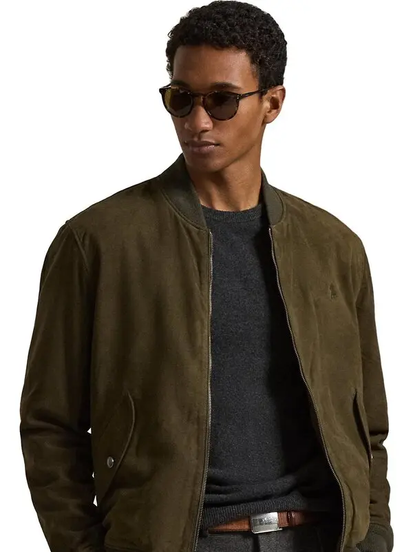 Ralph Lauren Suede Flight Jacket - Dark Loden