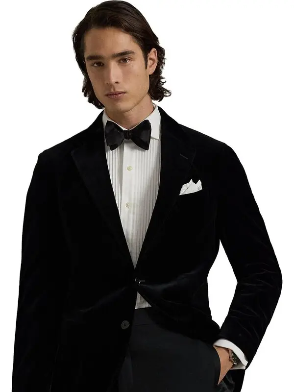 Ralph Lauren Polo Soft Tailored Fit Velvet Jacket - Black