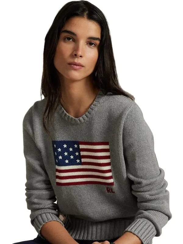 Ralph Lauren Polo Iconic Flag Sweater - Drift Grey Melange