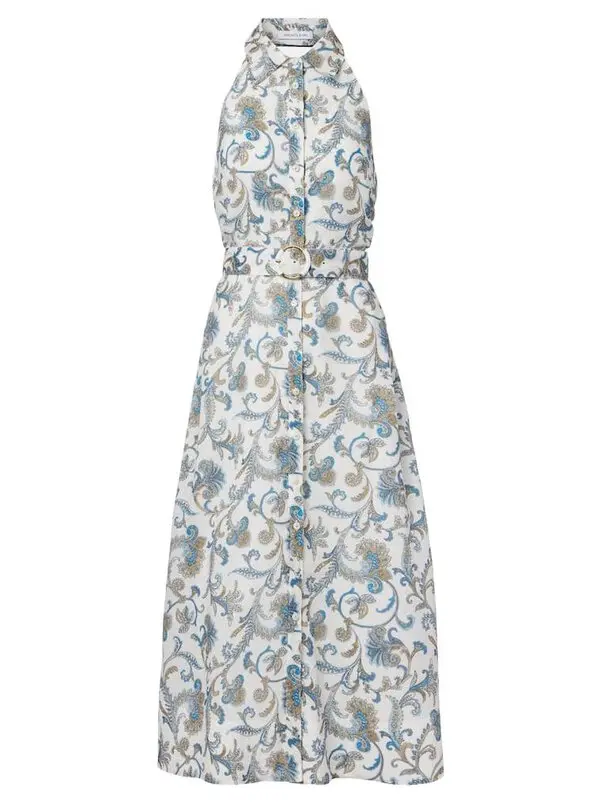 Veronica Beard Mackey Paisley Ramie Midi Dress - Multicoloured