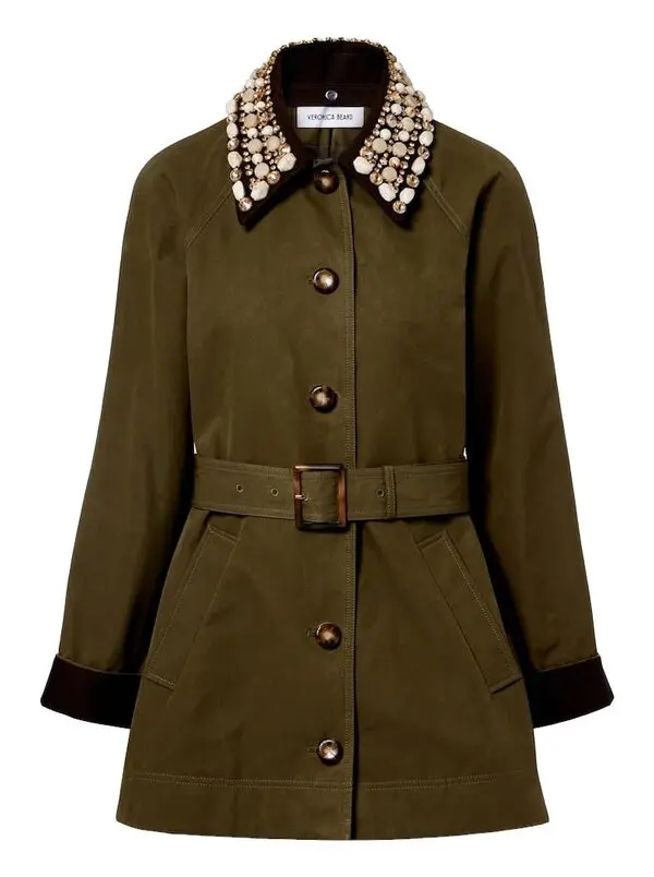 Veronica Beard Langham Embellished Coat - Green