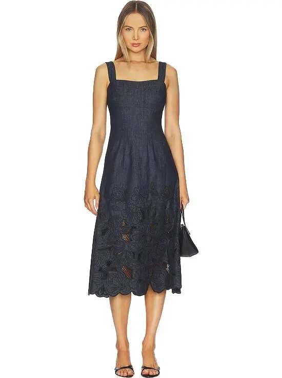 Veronica Beard Rosaura Denim Dress - Indigo Rinse
