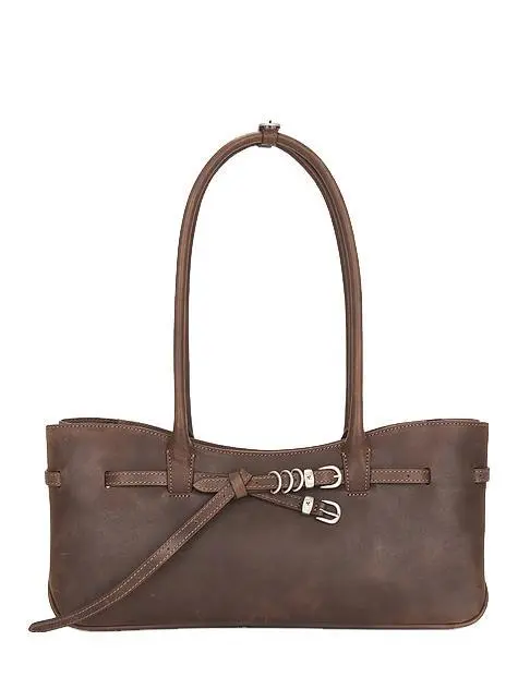 MARGESHERWOOD Grandma Used Shoulder Bag - Washed Brown Pull-up