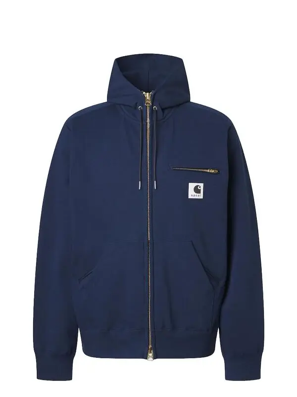 Sacai X Carhartt Cotton Jersey Hoodie - Blue
