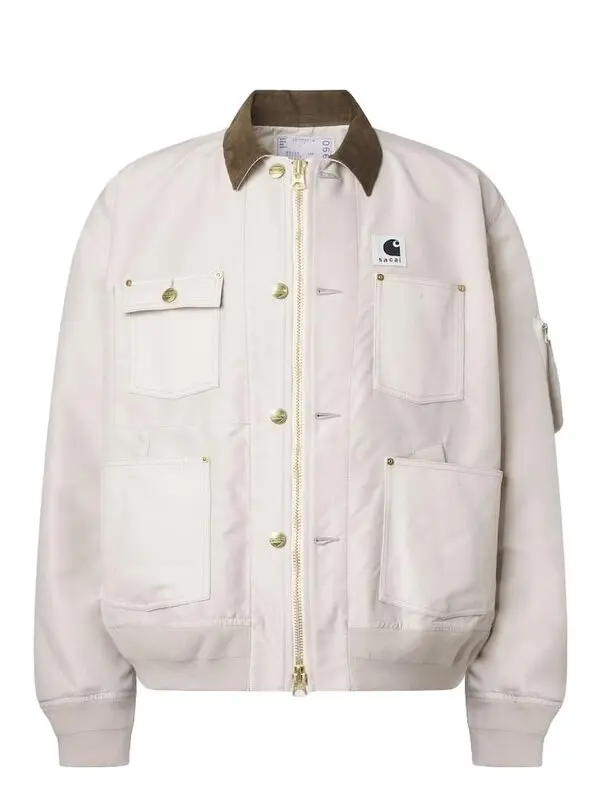 Sacai X Carhartt Corduroy-trimmed Blouson Jacket - Beige