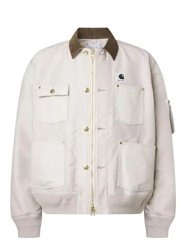 Sacai X Carhartt Wip Twill Blouson Jacket - White