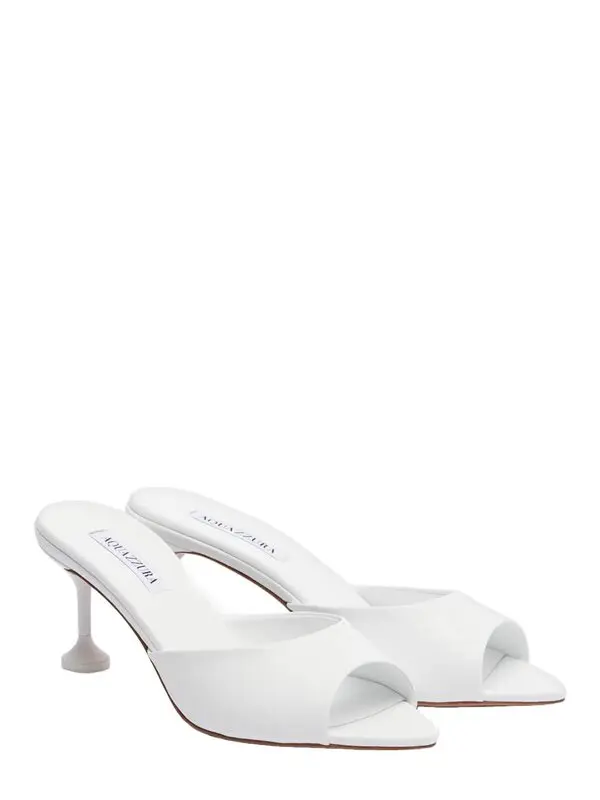AQUAZZURA Bisous Leather Mules - White