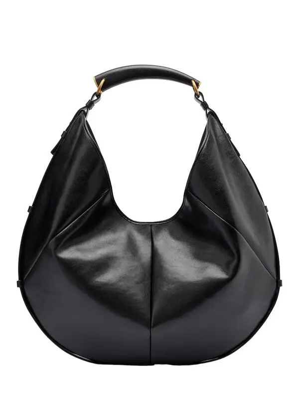 Saint Laurent Mombasa Large Leather Shoulder Bag - Black