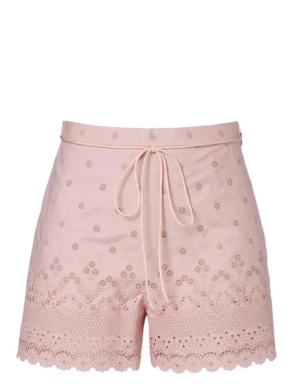 Valentino Garavani Embroidered Cotton Shorts - Pink
