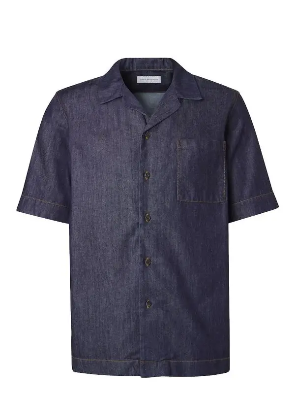 Dries Van Noten Cotton Denim Bowling Shirt - Blue