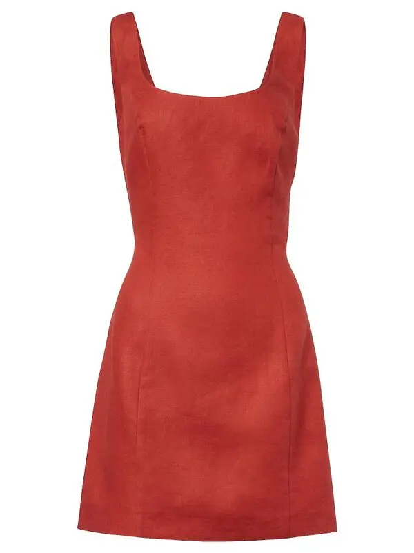 SIR. Linen Mini Dress - Red