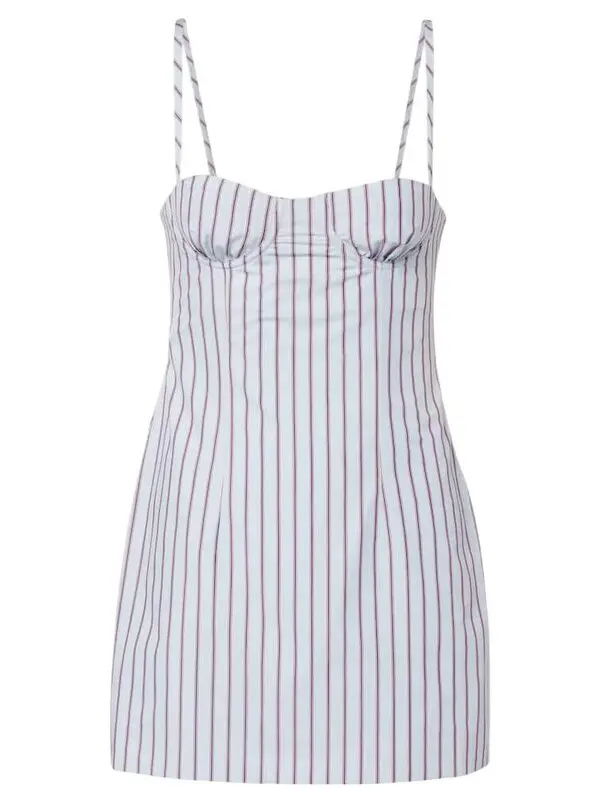 SIR. Pinstripe Cotton-blend Minidress - Blue
