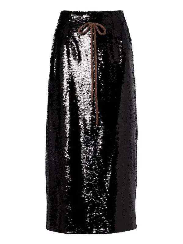 Simone Rocha Sequined Pencil Skirt - Black