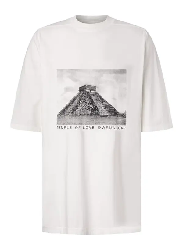 Rick Owens Jumbo Printed Cotton Jersey T-shirt - White