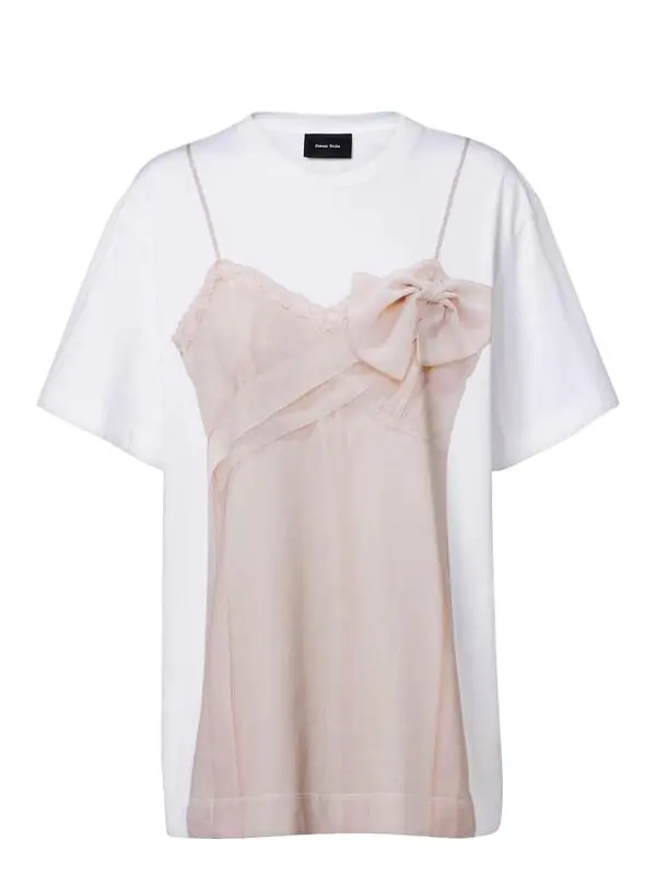Simone Rocha Trompe L’oeil Cotton Jersey T-shirt - White