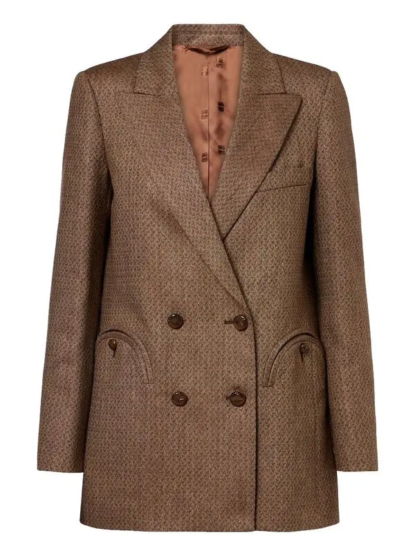 BLAZÉ MILANO Amel Everyday Silk And Wool Blazer - Brown