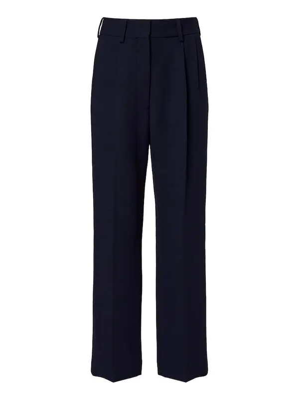 BLAZÉ MILANO Resolute Virgin Wool Straight Pants - Blue