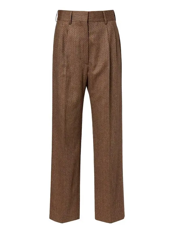 BLAZÉ MILANO Amel Silk And Wool Wide-leg Pants - Brown