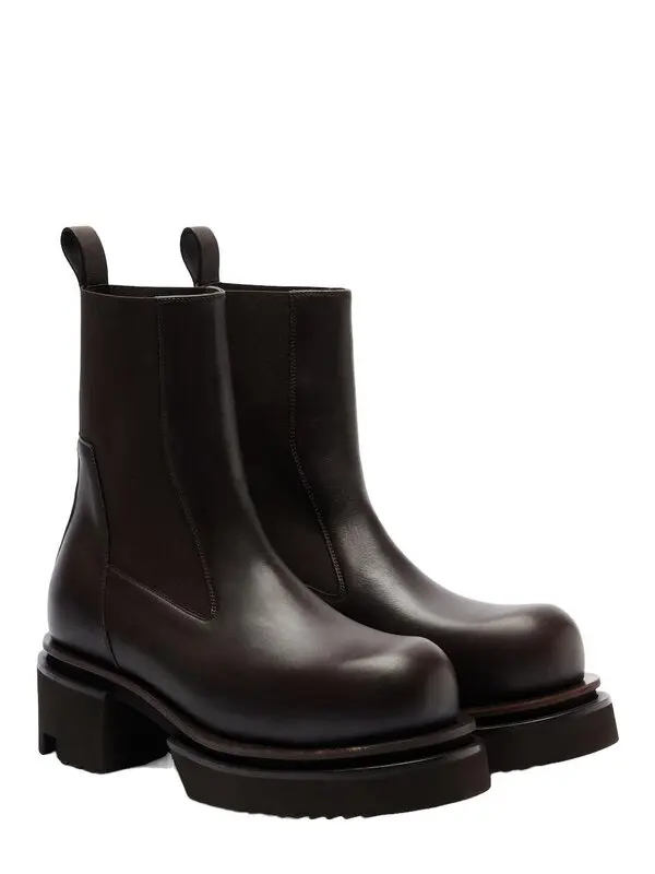 Rick Owens Beatle 60 Leather Platform Chelsea Boots - Black