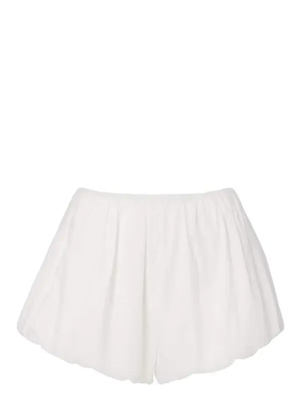 Posse Aurelia Cotton Poplin Shorts - White