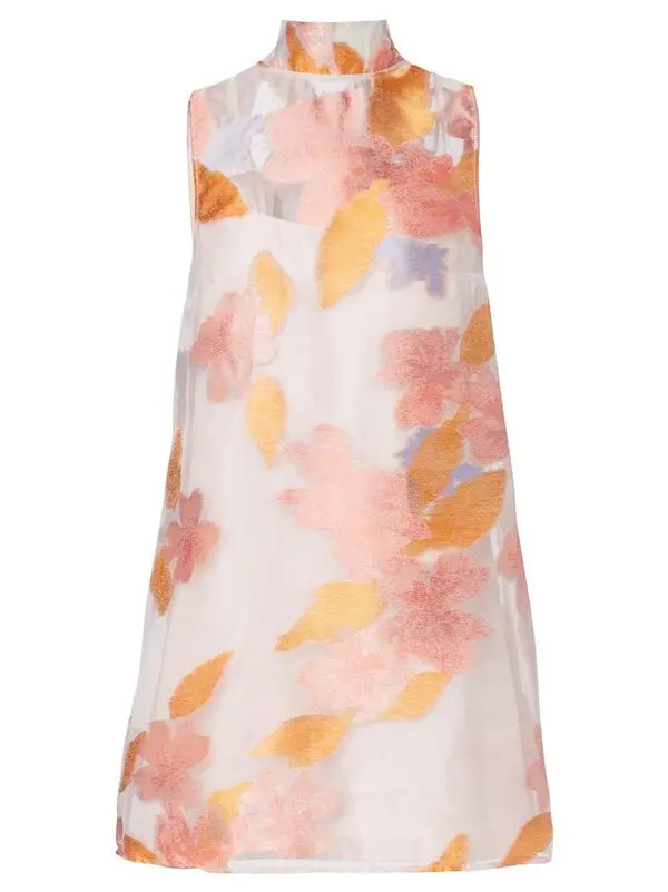 Staud Albee Floral Organza Mini Dress - Multicoloured