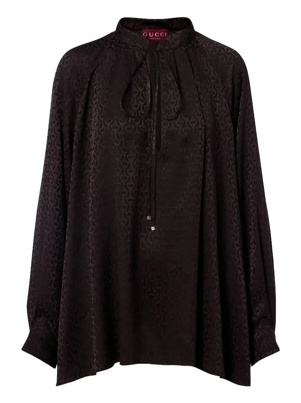 Gucci Printed Silk Shirt - Brown
