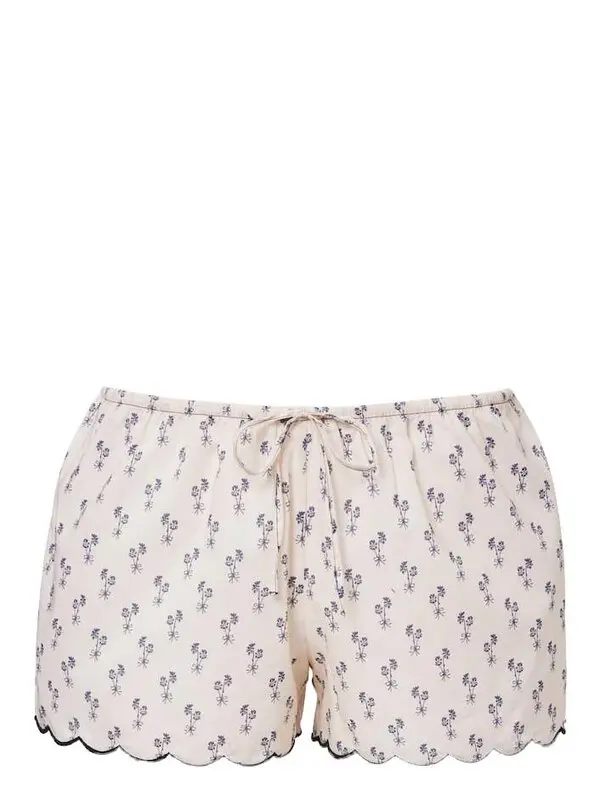 MONTCE Cynthia Floral Cotton Shorts - White