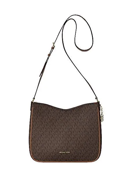 Michael Kors Nayla Medium Signature Logo Messenger Bag - Brown