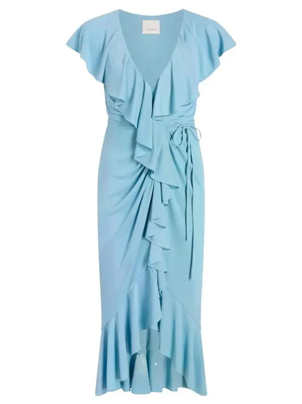 Cinq À Sept Malak Ruffled Asymmetric Dress - Blue