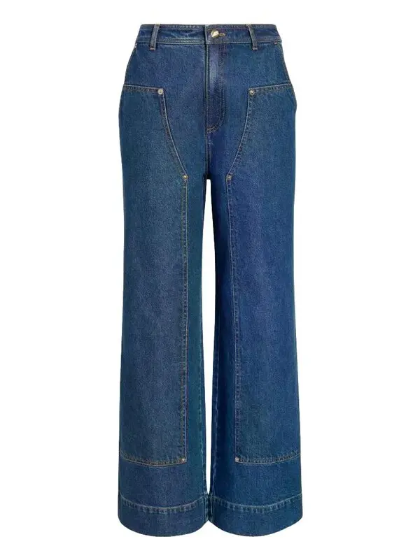 Cinq À Sept Ryker Paneled Wide Leg Jeans - Blue