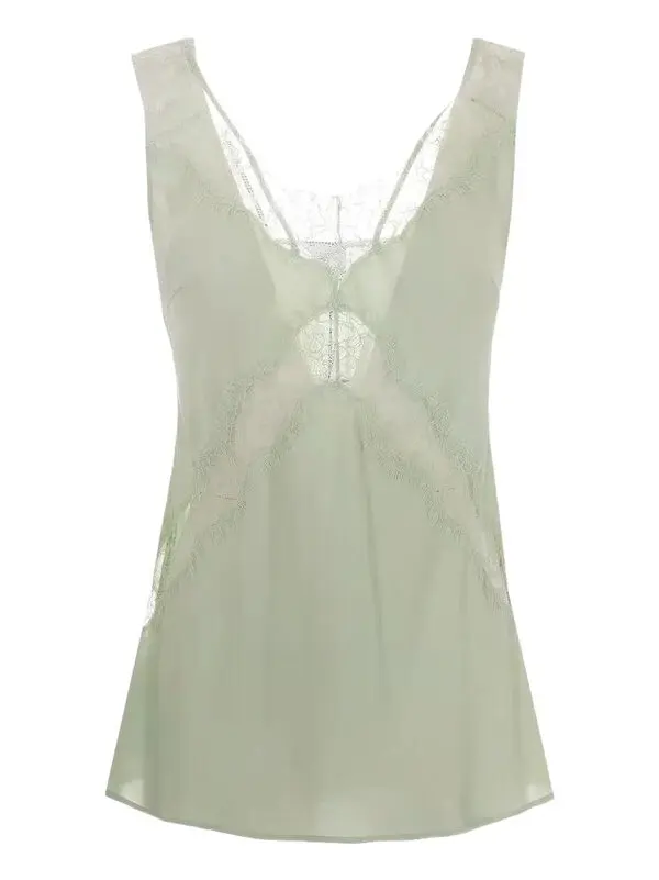Pinko Lace-trimmed Tank Top - Green