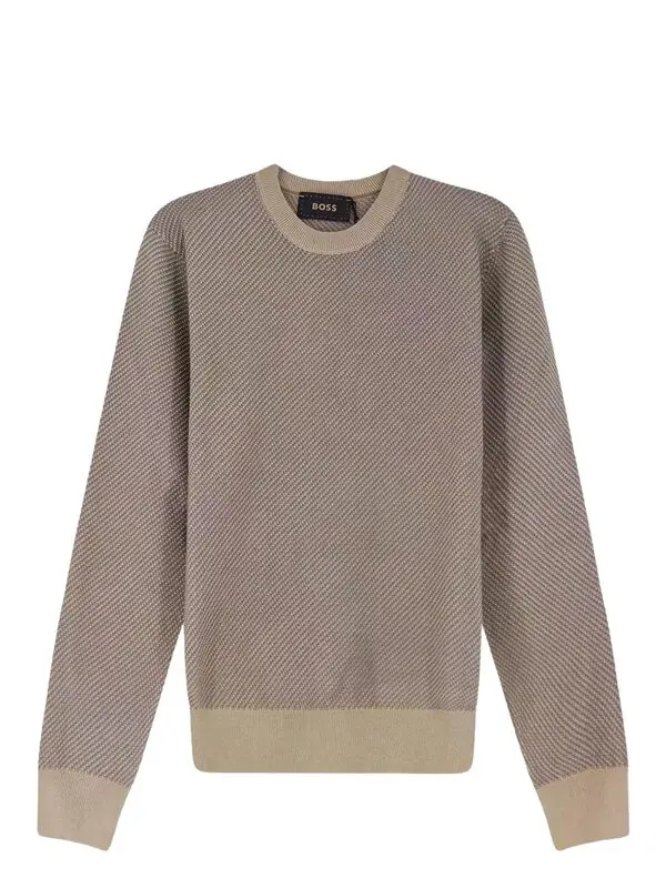 BOSS Patterned Knitted Sweater - Neutrals