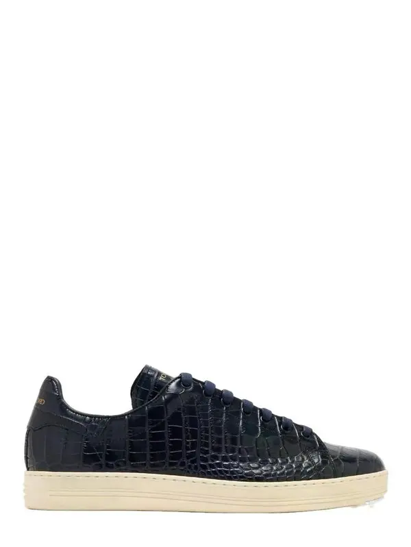TOM FORD Warwick Alligator-print Leather Sneakers - Blue