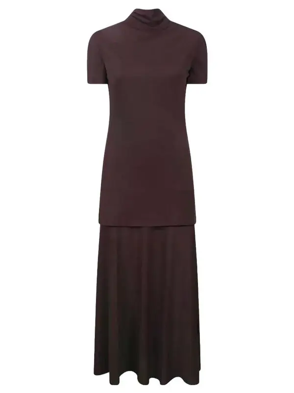 JIL SANDER Roll-neck Maxi Dress - Brown
