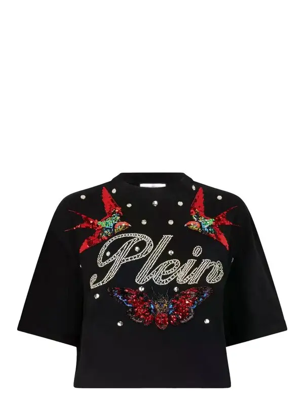 Philipp Plein Cropped Crew-neck T-shirt - Black