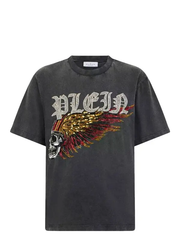 Philipp Plein Skull-print Round-neck T-shirt - Grey