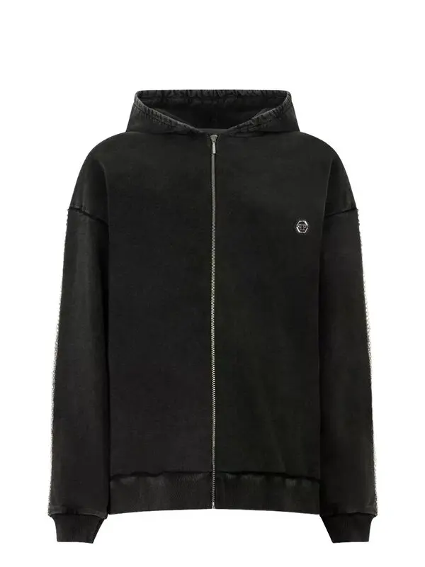 Philipp Plein Strass Zip Hoodie - Black