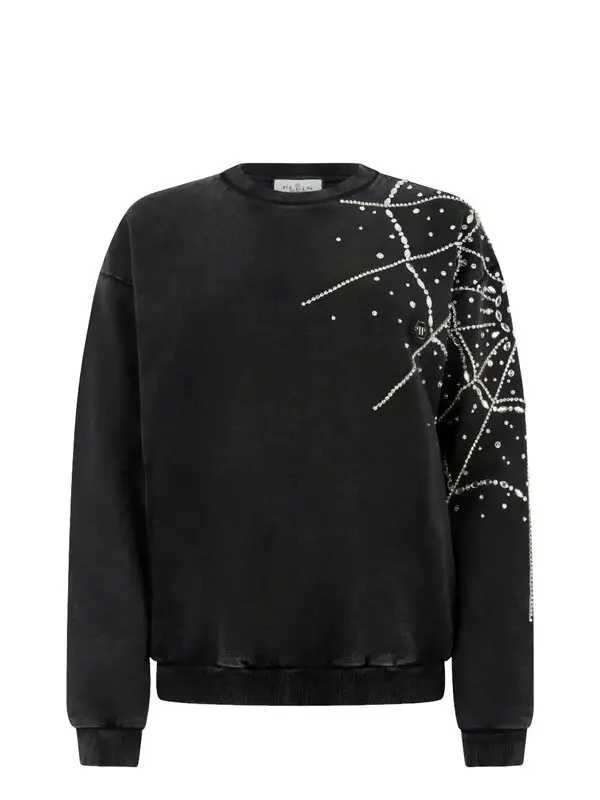 Philipp Plein Spiderweb Strass Sweatshirt - Black