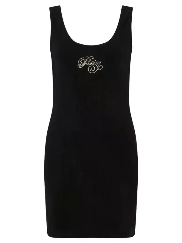 Philipp Plein Logo-strass Mini Dress - Black
