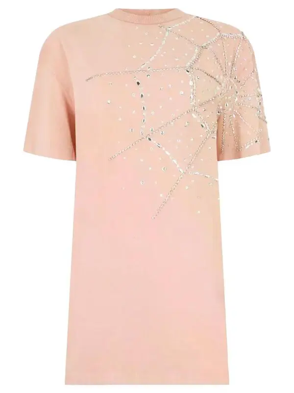 Philipp Plein Spiderweb-strass Mini Dress - Pink