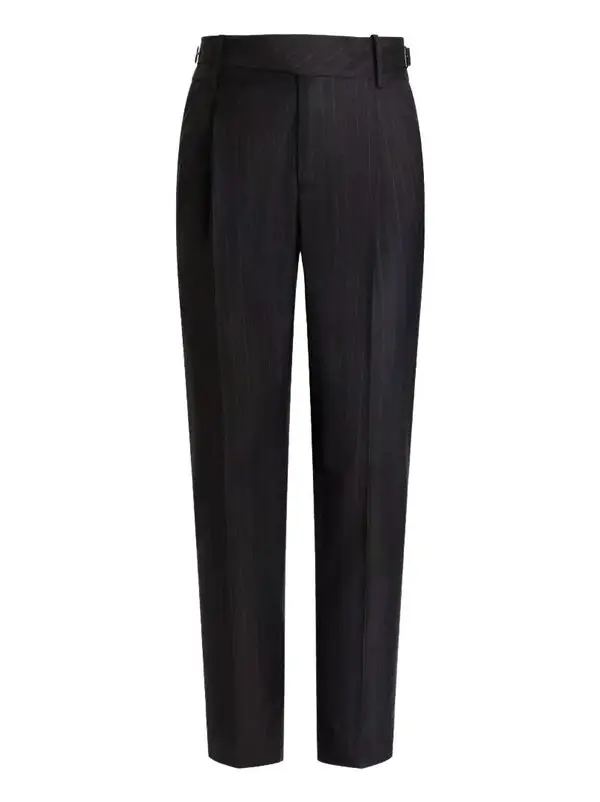Dolce & Gabbana Pinstripe Wool Trousers - Black