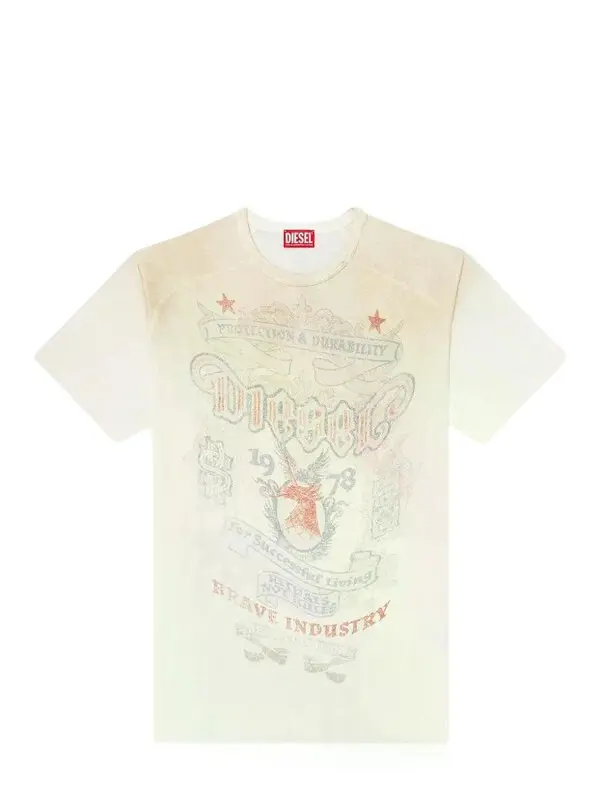 DIESEL T-alecy Graphic-print T-shirt - Neutrals