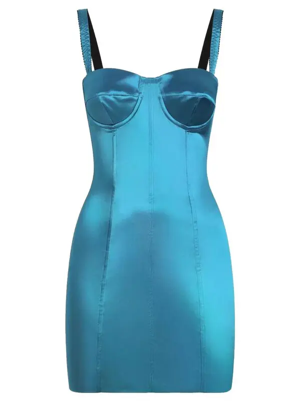 Dolce & Gabbana Cup-detail Mini Dress - Blue