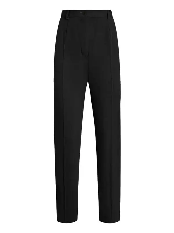 Dolce & Gabbana Wool Gabardine Cigarette Trousers - Black