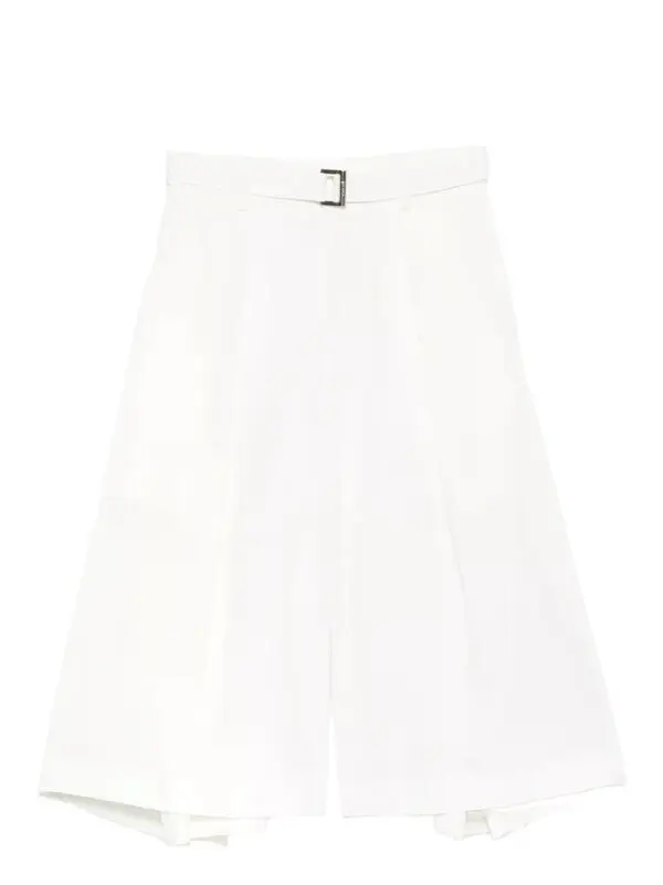 Sacai Belted Pleated Shorts - Neutrals