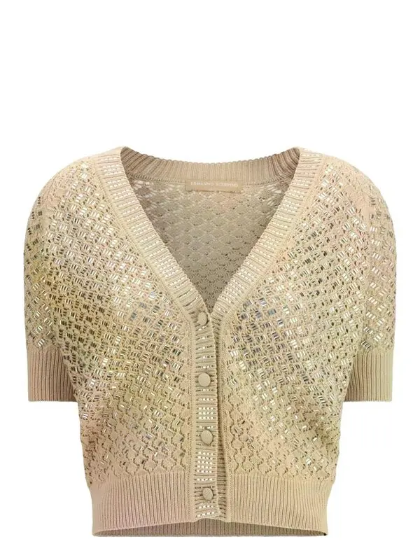 Ermanno Scervino Short-sleeve Knit Cardigan - Neutrals