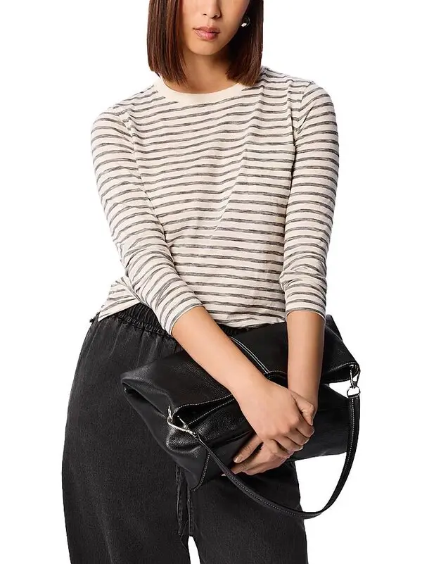 Whistles Stripe Crewneck Top - Ivory/multi