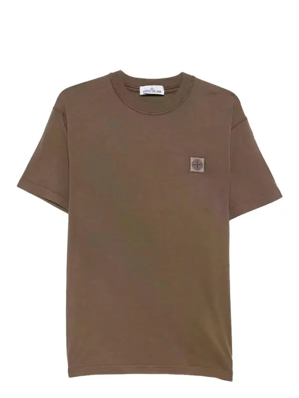 Stone Island Logo-patch T-shirt - Brown