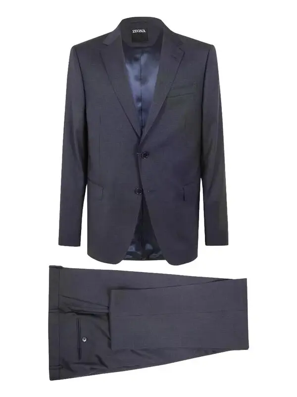 Zegna Single-breasted Wool Suit - Black